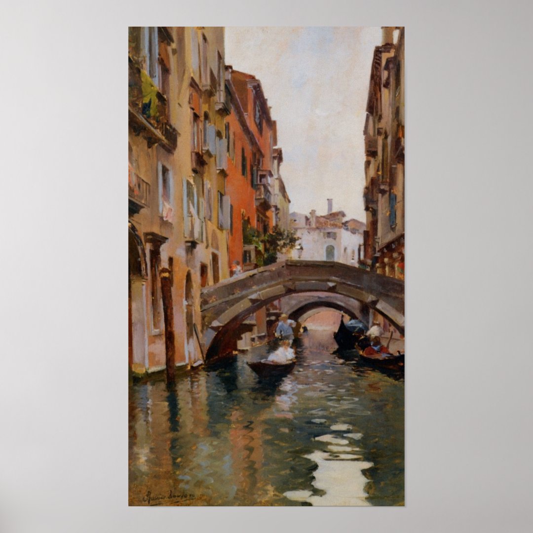 Gondola On A Venetian Canal Poster | Zazzle