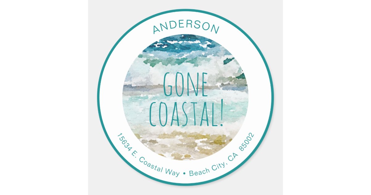 Gone Coastal Classic Round Sticker | Zazzle