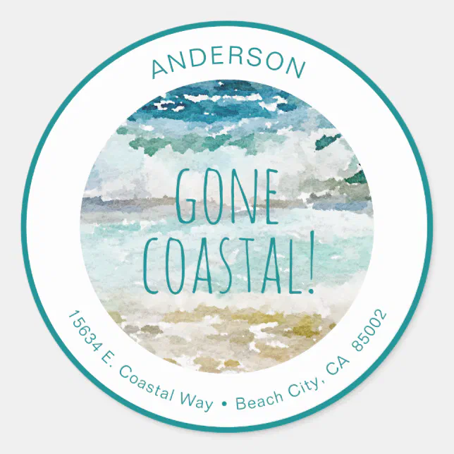 Gone Coastal Classic Round Sticker | Zazzle
