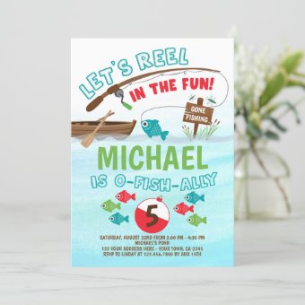 Gone Fishing Birthday Invitation | Zazzle