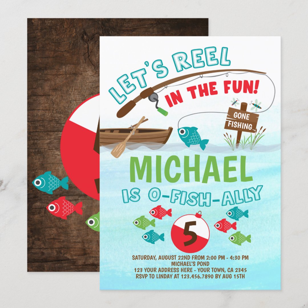 Gone Fishing Birthday Invitation | Zazzle