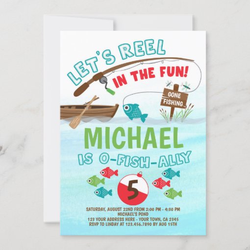 Gone Fishing Birthday Invitation | Zazzle