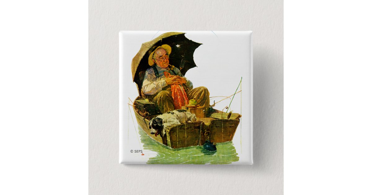 Gone Fishing Button | Zazzle