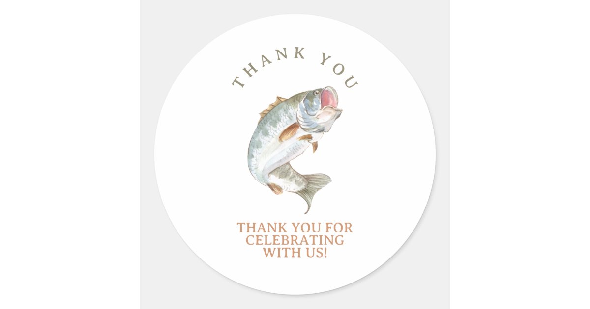 Gone fishing classic round sticker | Zazzle