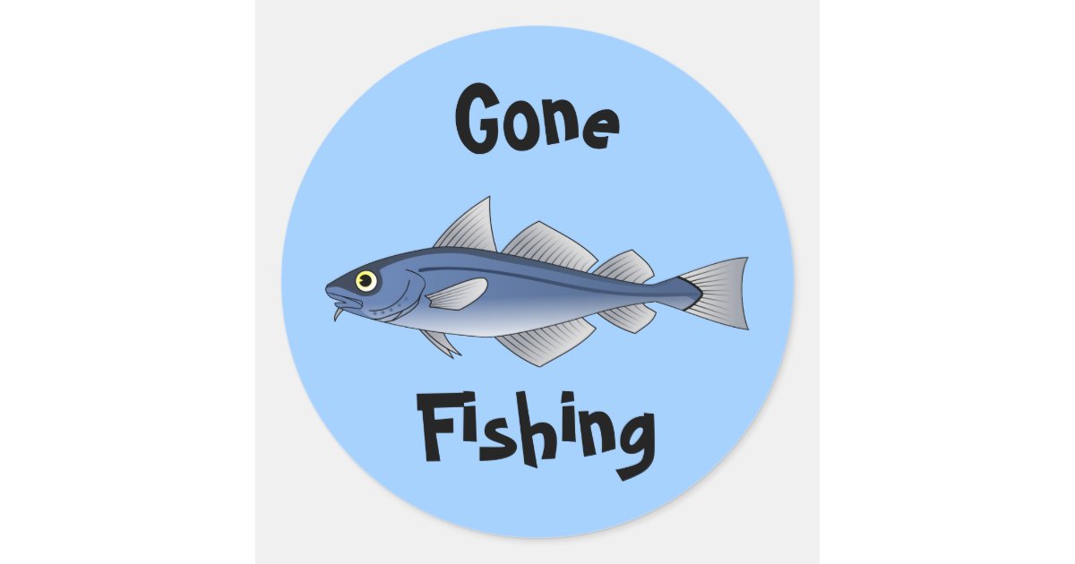 Gone Fishing Classic Round Sticker | Zazzle