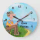 Gone Fishing Fisherman Large Clock | Zazzle