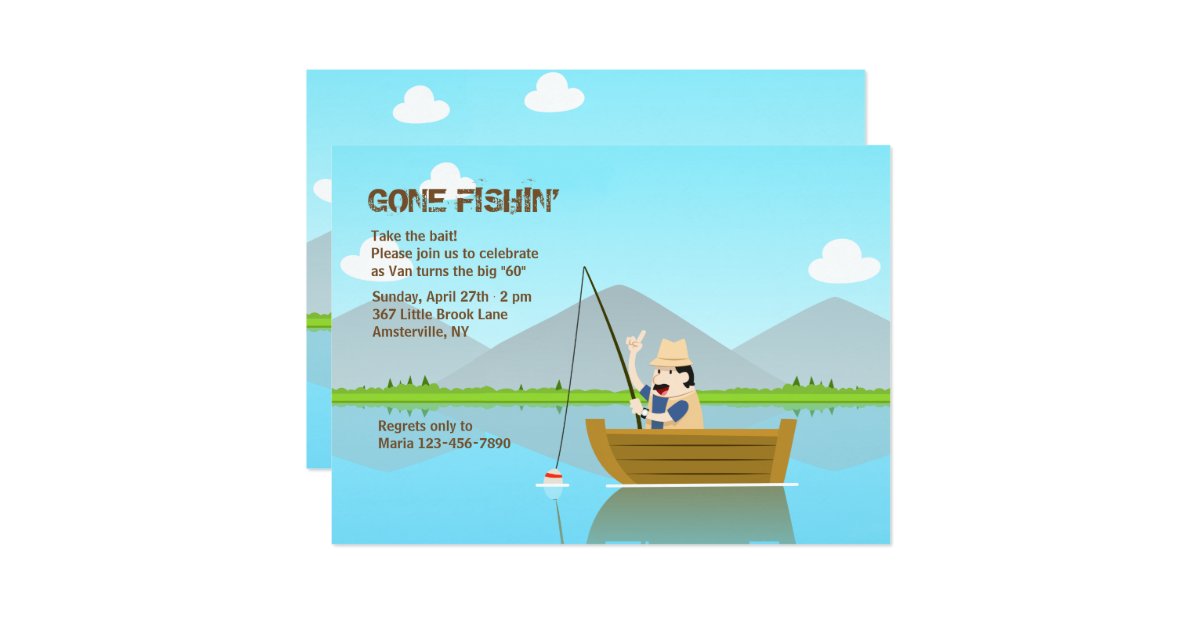 Gone Fishing Invitation | Zazzle