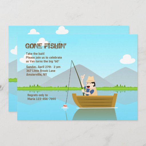 Gone Fishing Invitation | Zazzle