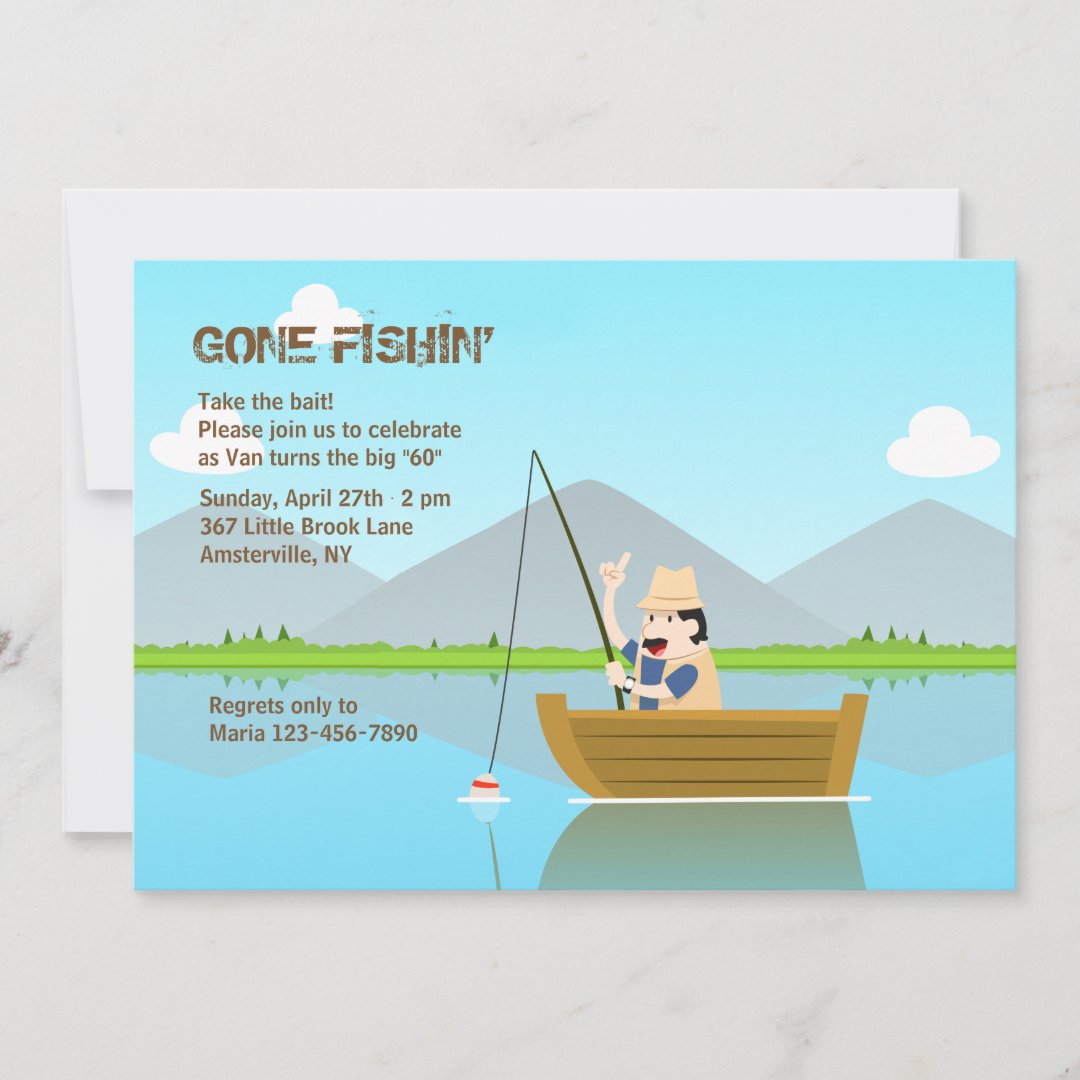 Gone Fishing Invitation | Zazzle