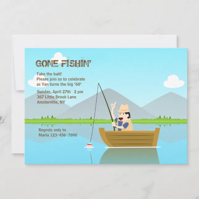 Gone Fishing Invitation | Zazzle