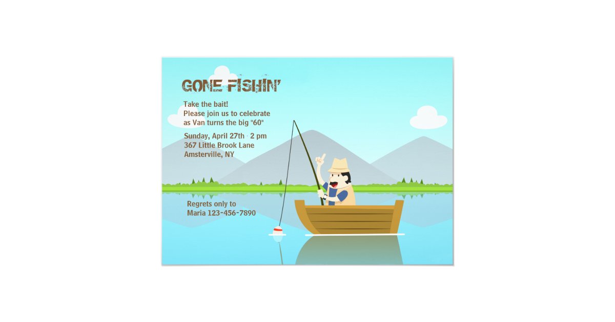 Gone Fishing Invitation | Zazzle.com