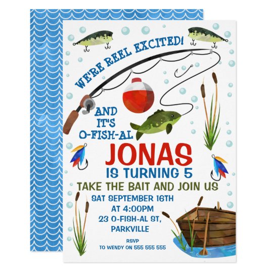 Gone fishing Or Fishing themed Birthday Invitation | Zazzle.com