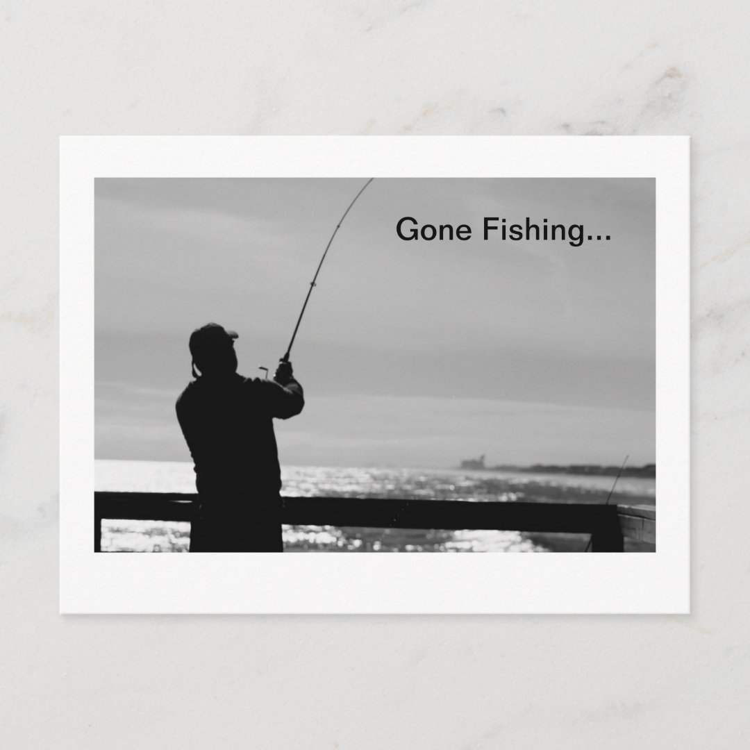 Gone Fishing Postcard | Zazzle
