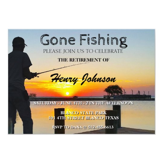 Gone Fishing Retirement Invitation | Zazzle.com