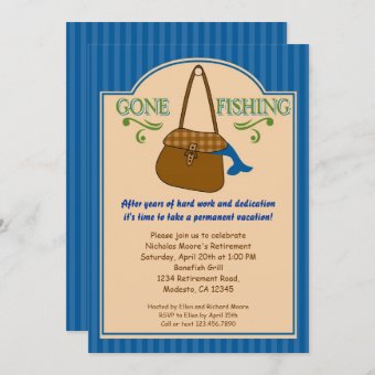 Gone Fishing Retirement Party Invitation | Zazzle