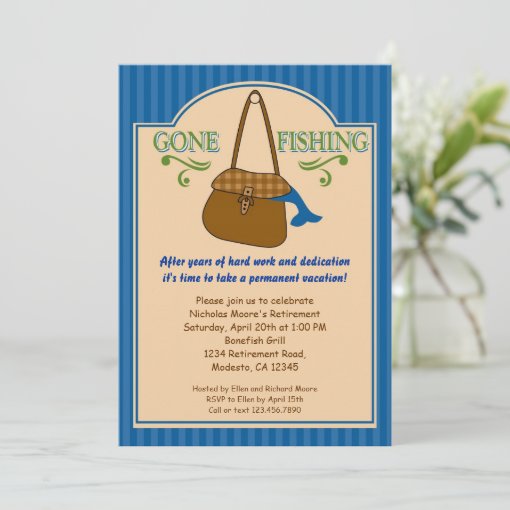 Gone Fishing Retirement Party Invitation | Zazzle