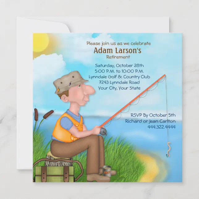 Gone Fishing Retirement Party Invitations | Zazzle