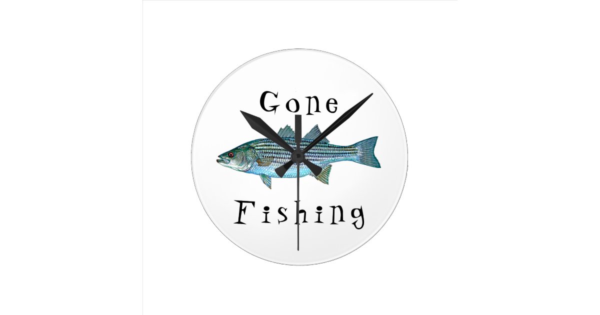 Gone Fishing Round Clock | Zazzle.com