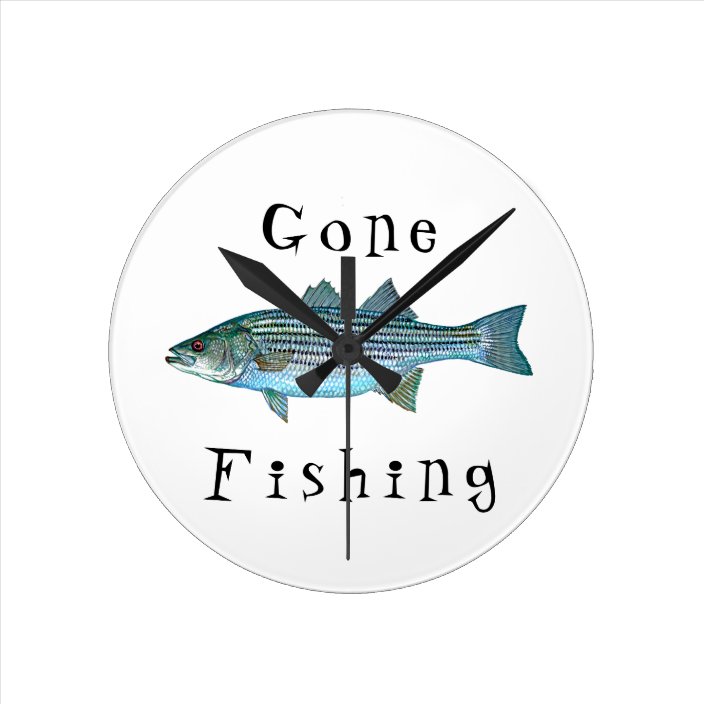 Gone Fishing Round Clock | Zazzle.com