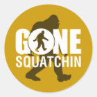 Sasquatch Squatchin' Silhouette Classic Round Sticker | Zazzle.com