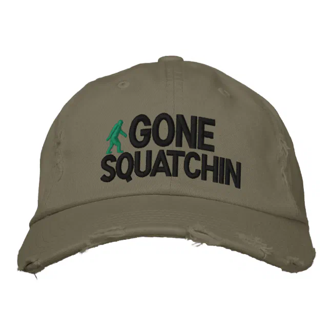 Gone Squatchin Deluxe version Embroidered Baseball Hat | Zazzle