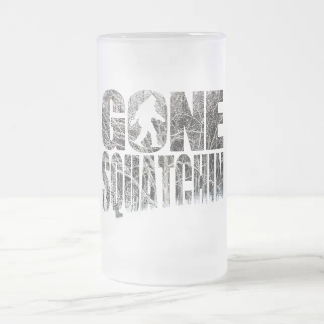 Gone Squatchin *Special Winter Edition* Frosted Glass Beer Mug | Zazzle