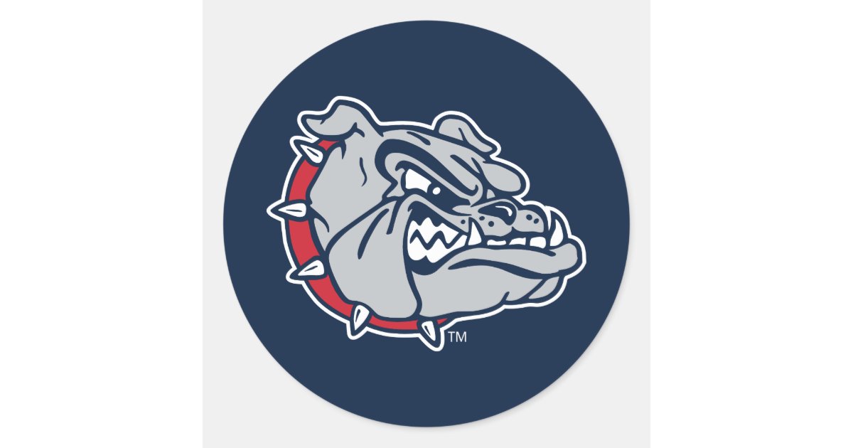 Gonzaga Bulldogs Mascot Logo Classic Round Sticker | Zazzle