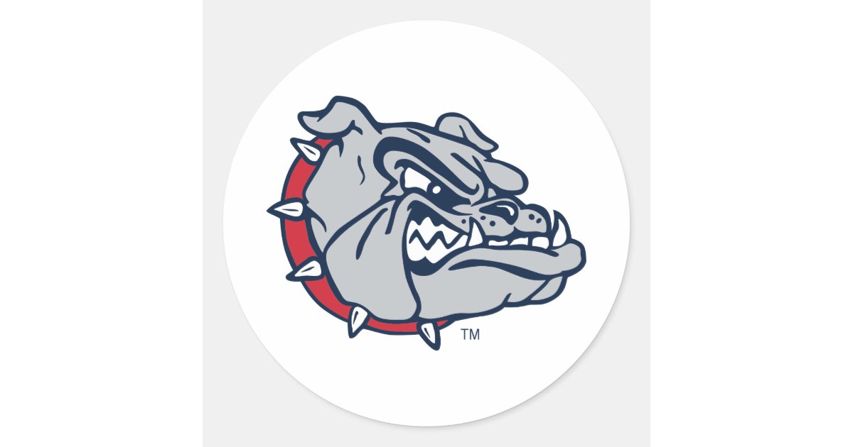 Gonzaga Bulldogs Mascot Logo Classic Round Sticker | Zazzle