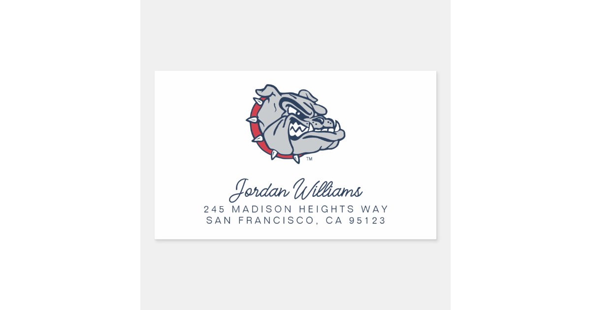 Gonzaga Bulldogs Mascot Logo Rectangular Sticker | Zazzle