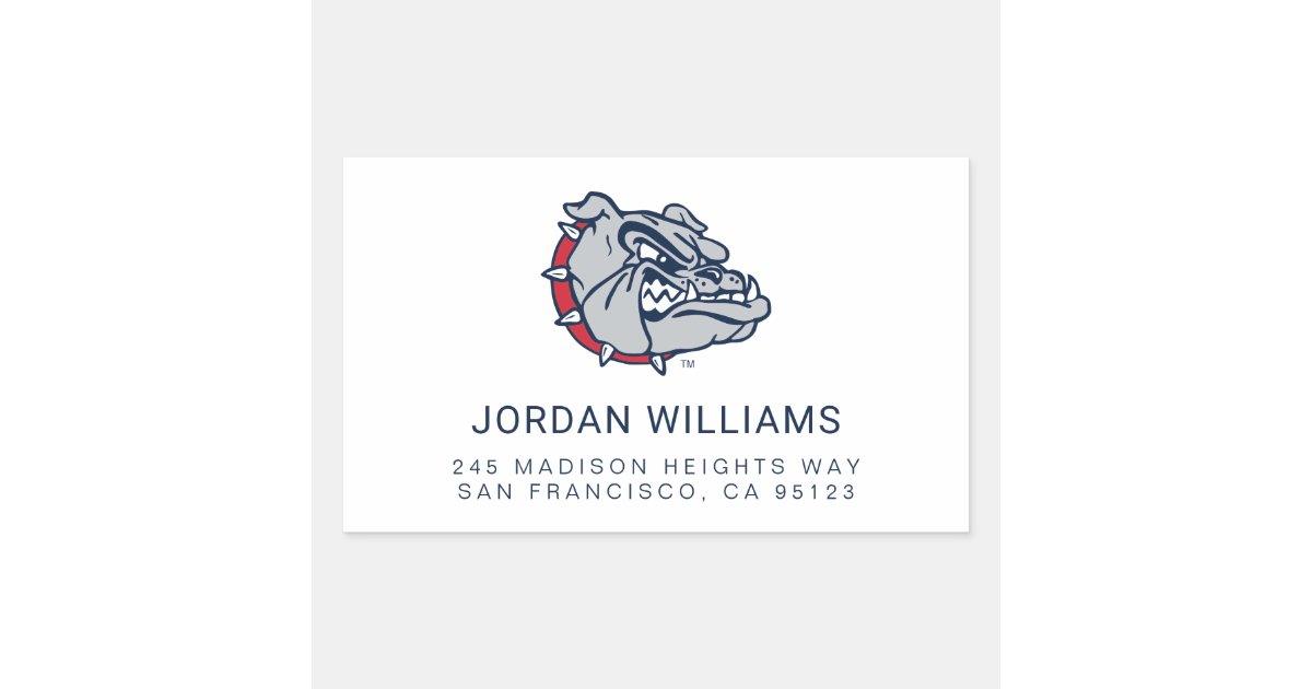 Gonzaga Bulldogs Mascot Logo Rectangular Sticker | Zazzle