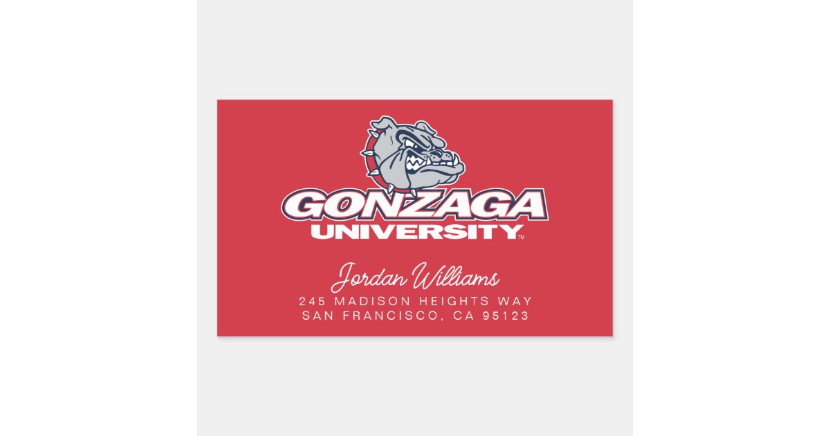 Gonzaga University Bulldogs Logo Rectangular Sticker | Zazzle