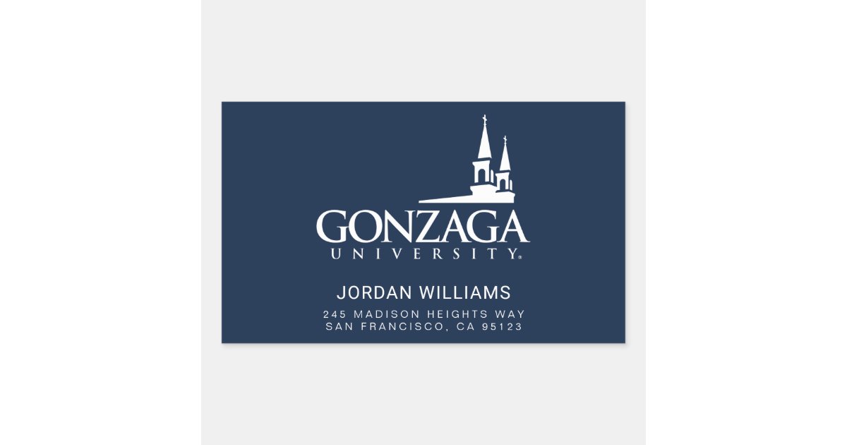 Gonzaga University Logo with Church Steeples Rectangular Sticker | Zazzle