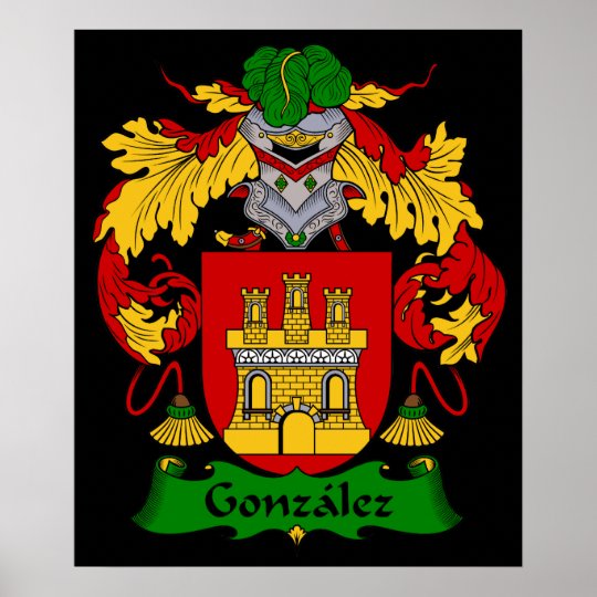 Gonzalez Coat of Arms Heraldic Print | Zazzle.com