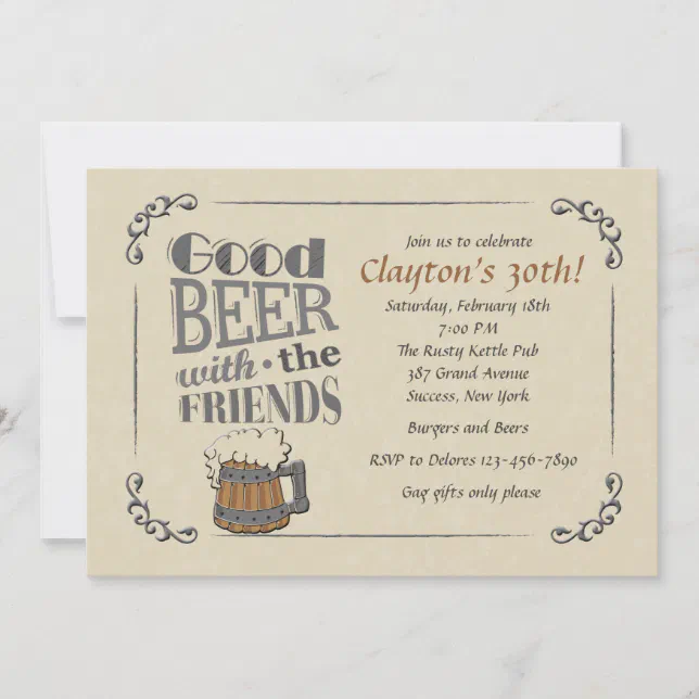 Good Beer With The Friends Invitation | Zazzle
