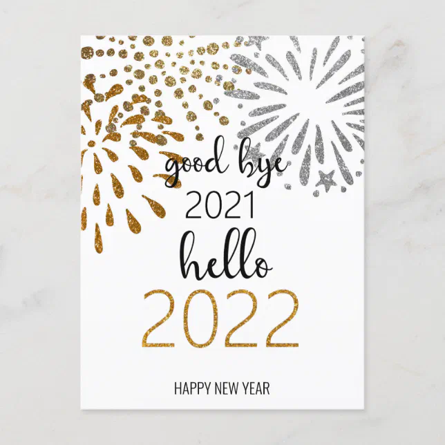 Good Bye 2021 Hello 2022 | New Year Fireworks Holi Holiday Postcard ...