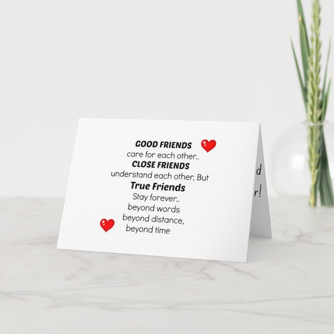 *GOOD* *CLOSE* AND *BEST FRIEND'S* BIRTHDAY CARD | Zazzle
