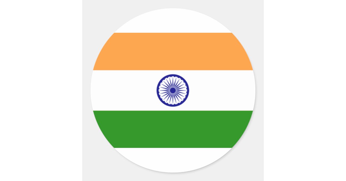 Good color Indian flag "Tiranga" Classic Round Sticker | Zazzle
