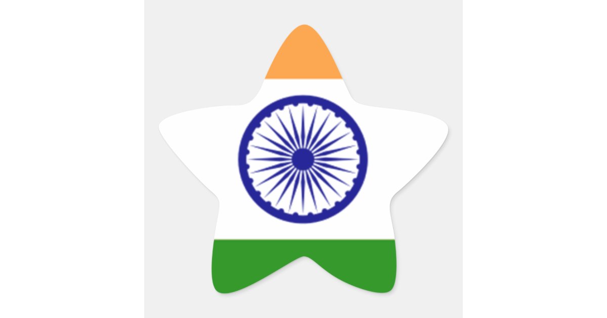 Good color Indian flag "Tiranga" Star Sticker | Zazzle