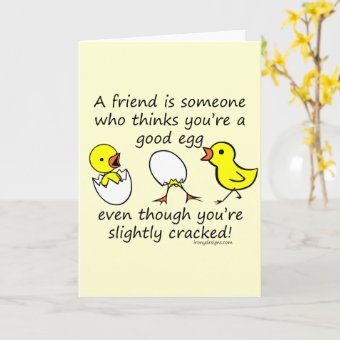 Good Egg Funny Best Friend Saying Card | Zazzle