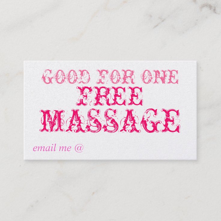 GOOD FOR ONE FREE MASSAGE - CARD | Zazzle