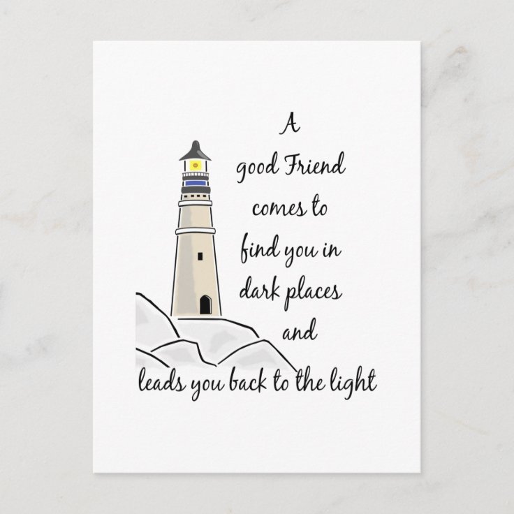 Good Friend Inspirational Quote Postcard | Zazzle