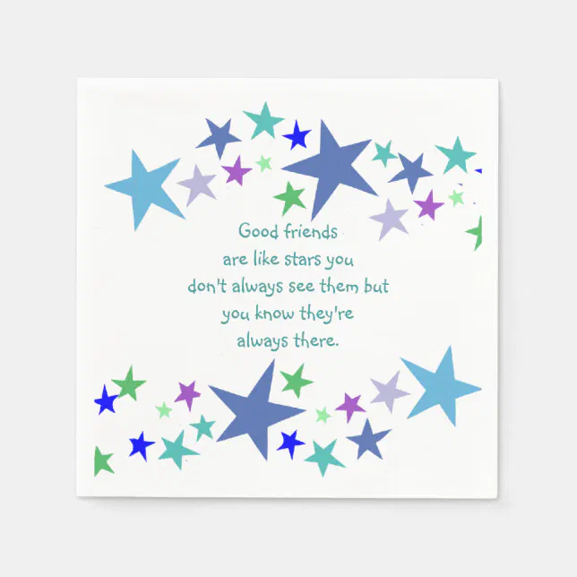 Good Friends are like Stars Inspirational Quote Napkins | Zazzle
