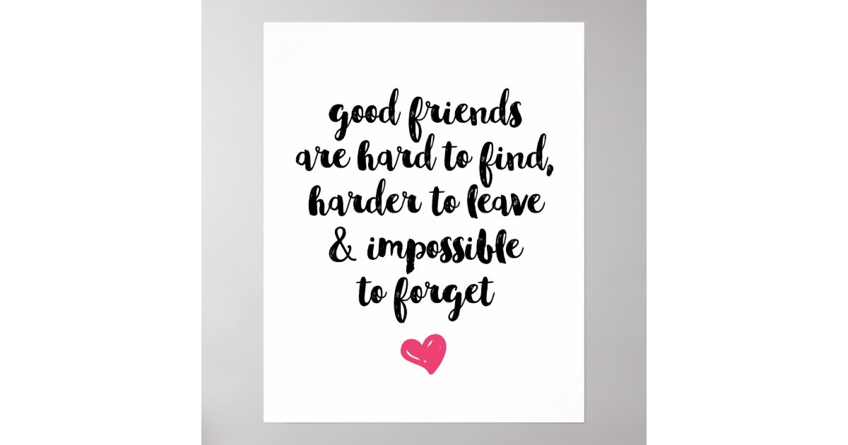 Good friends typography poster print | Zazzle
