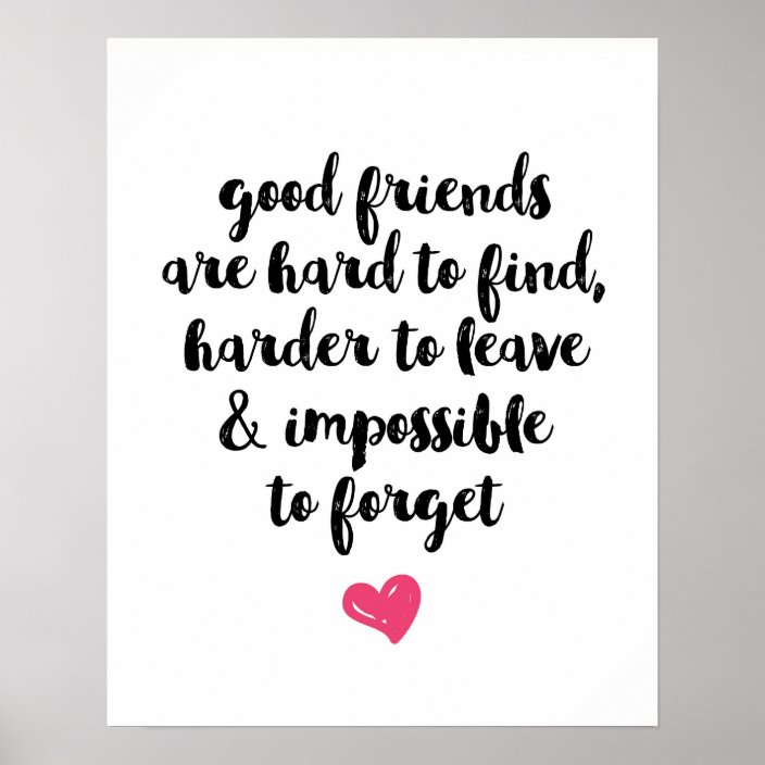 Good friends typography poster print | Zazzle