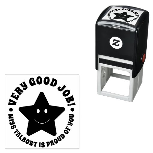 Good Job Emoij Personalized teacher school Self-inking Stamp | Zazzle