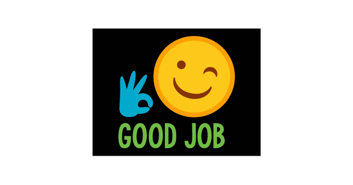 Good Job Emoji Postcard | Zazzle.com
