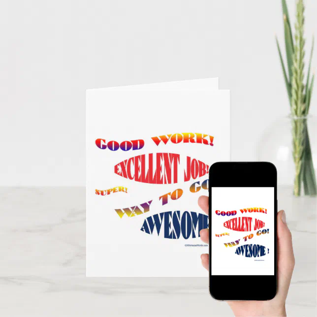 GOOD JOB NOTE CARD | Zazzle