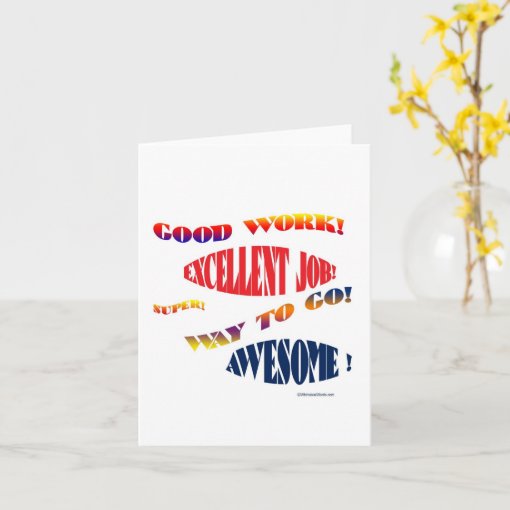 GOOD JOB NOTE CARD | Zazzle