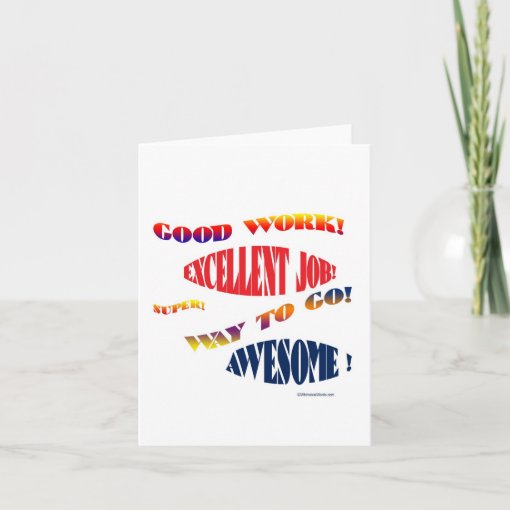 GOOD JOB NOTE CARD | Zazzle
