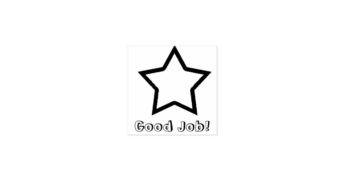 Good Job Star Rubber Stamp | Zazzle
